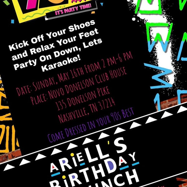 Customized 90s Party Invitation - Etsy