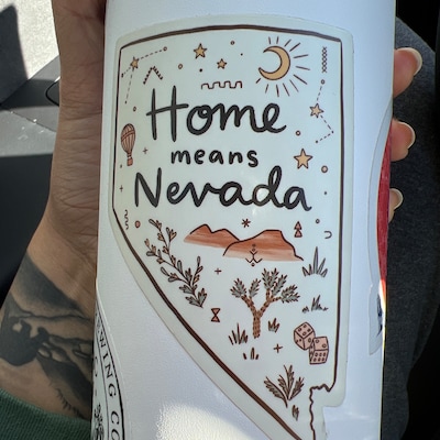 Home Means Nevada Sticker 4 Las Vegas Art Design Illustration Map Reno ...