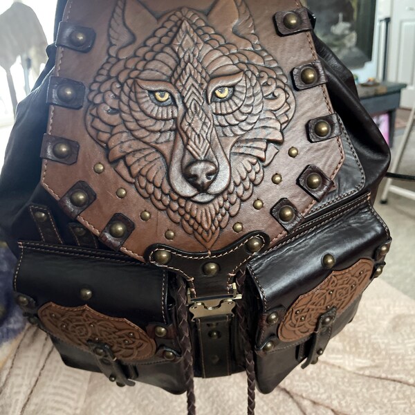 Fox Womens Leather Backpack Boho Backpack Leather Backpack Purse Women ...