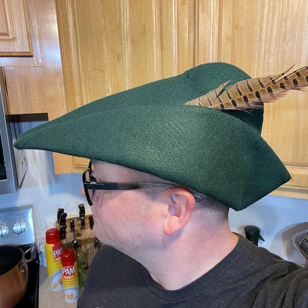 L012 Unisex Medieval Renaissance Bycoket Robin Hood Hat Made to Order ...