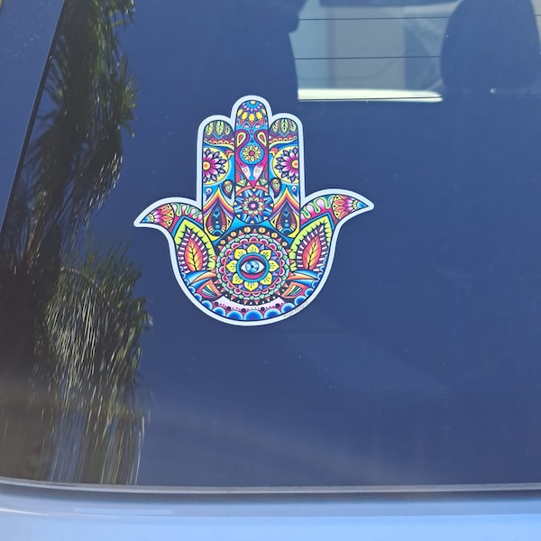 Hamsa Hand Sticker Decal Multicolor Car Decal Laptop Decal Religious ...