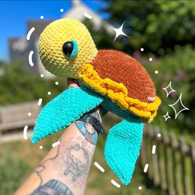 Jumbo Petal the Sunflower Turtle Crochet Pattern PDF Download Beginner ...