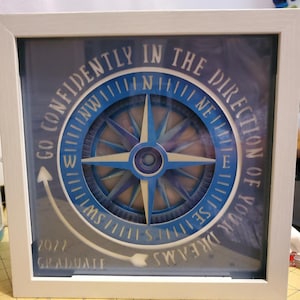 3D COMPASS GRADUATION Shadow Box Svg for Cricut for Silhouette - Etsy