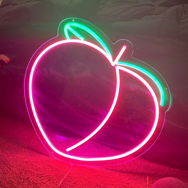 Peach Neon Sign, for Wall Decor, Peach Light Decor, Fruite Peach Neon ...