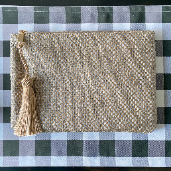 Designer Zipped Party Clutch, Ultra Slim Modern Clutch With Tassel ...