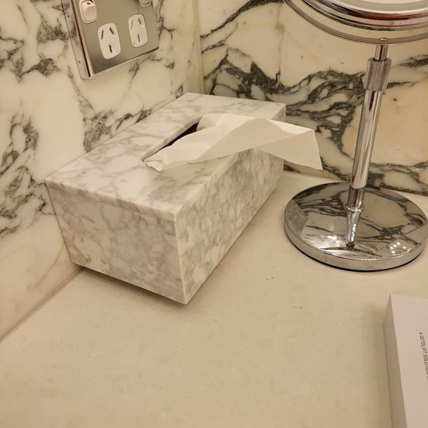 Natural Marble Trinket Box With Gold Cover, Cotton Box , Marble Box ...