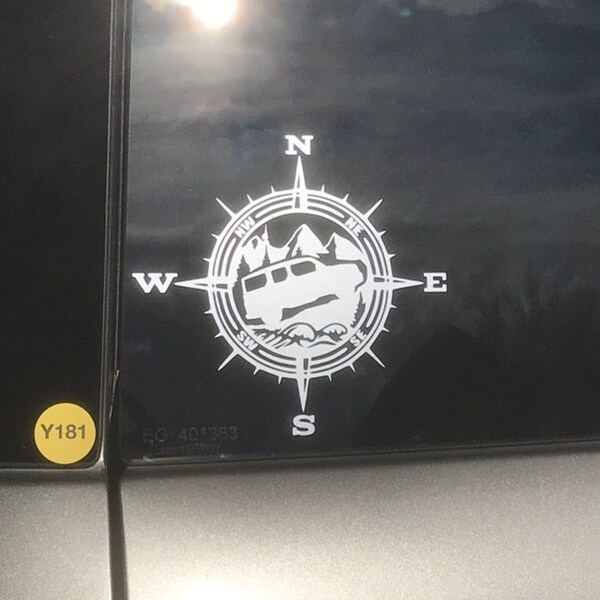 Element Vinyl Decal, Compass Decal, Mountain Decal, Car Decal, Outdoor ...