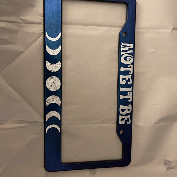 Mote It Be License Plate Frame Moon Phases Goddess Color Changing ...