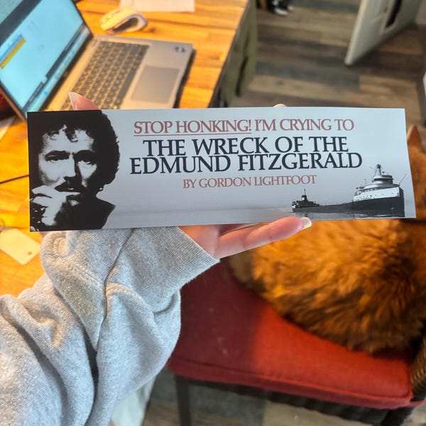 Edmund Fitzgerald Bumper Sticker: Gordon Lightfoot Tribute - Etsy