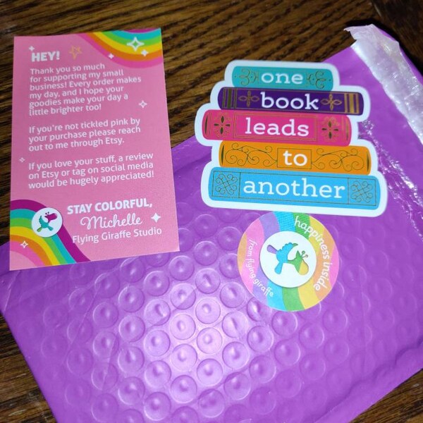 One Book Leads to Another Sticker | Stack of Books Bookish Decal for ...