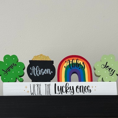 Personalized Lucky Charm Wooden Blocks Wooden Laser Cut Blocks St ...