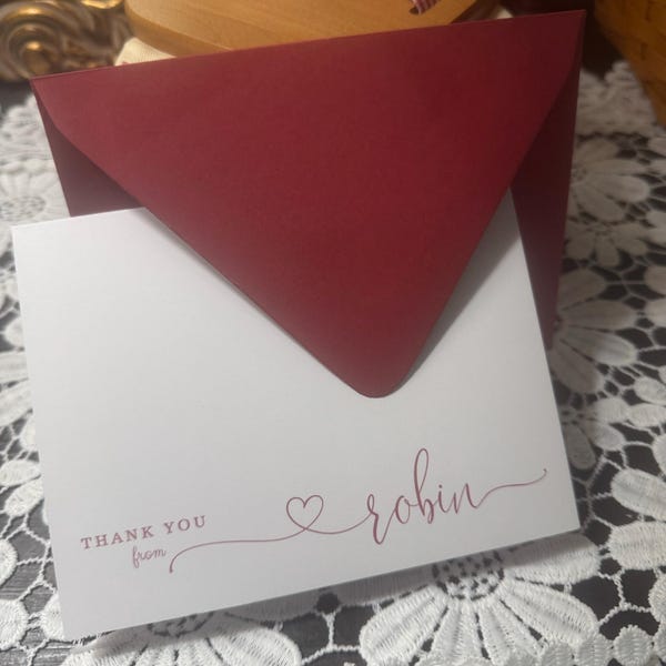 Personalized Script Thank You Cards | Thank You Notes | Flat or Folded ...