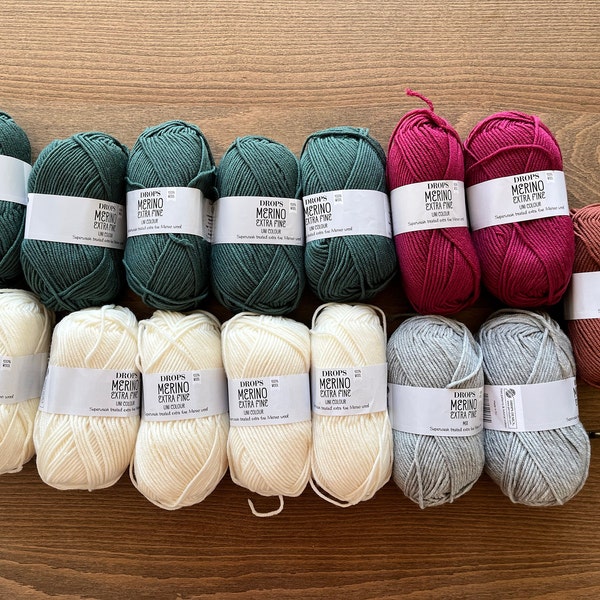 DROPS Merino Extra Fine DK Yarn (8ply) 100% Wool Knitting Wool Merino ...