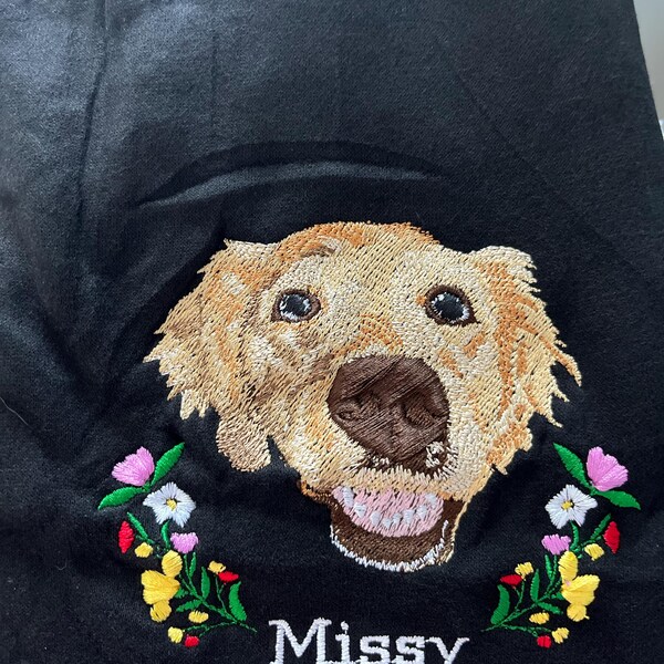 Custom Dog Face Embroidered Sweatshirt, Personalized Cat Photo Hoodie ...
