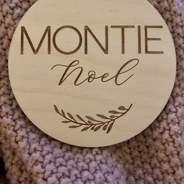 Birth Announcement Sign / Engraved Wooden Name Sign / Baby Name Plaque ...