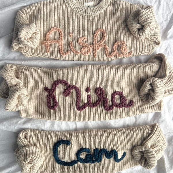 CUSTOM Embroidered Name Sweater | Toddler Name Sweater | Personalized ...
