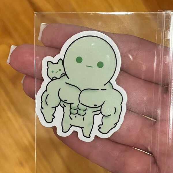 Yacute Smiski Green Guy Vinyl Sticker - Etsy