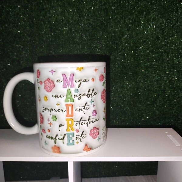 Personalized Holding Mama's Hand 3D Inflated Effect Mug, Spanish Mother ...