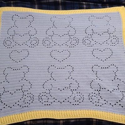 Arthur Blanket Filet Crochet Blanket Pattern Baby Blanket Crochet ...