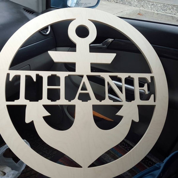 Anchor Name Sign, Anchor With Name, Large Wooden Anchor Monogram ...