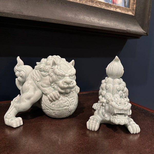 Foo Dogs - Small Red Foo Dogs! Ravishing Red and Gold Shishi Lions! - Etsy