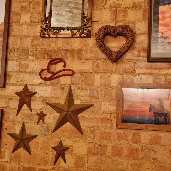 Knitted Wire Cowboy Hat Trio: Cactus, Boot, Hat - Western Decor - Etsy