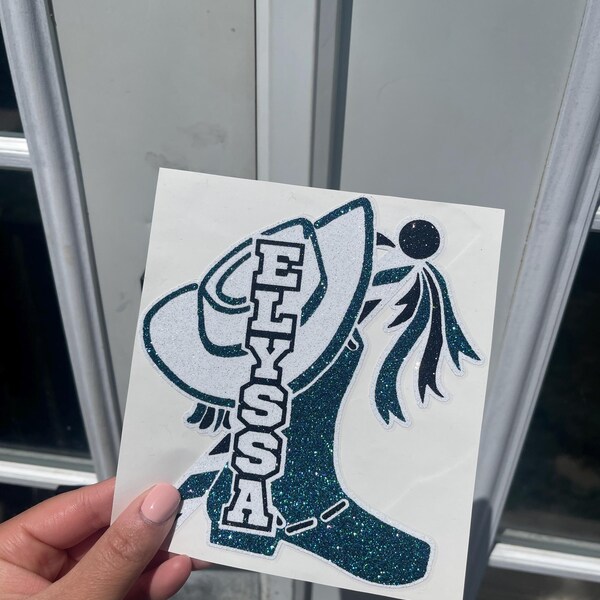 Custom Drill Team Stickers Name Boot Hat & Pom-poms Holographic Decals ...
