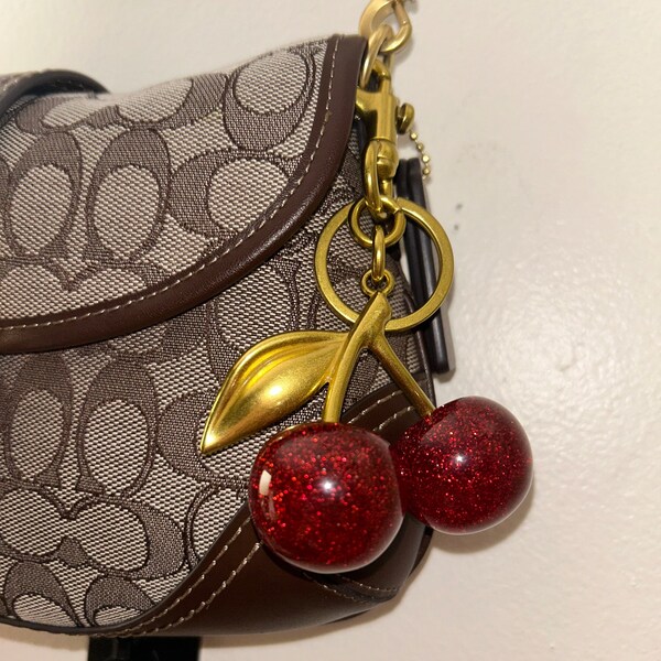 Cherry Purse Charm, Keychain for Purse, Trendy Bag Accessory, Cherry ...