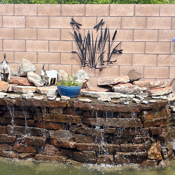 Metal Cattails and Dragonfly Wall Art, Metal Dragonfly Wall Decor ...