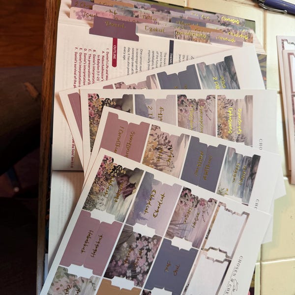 Bible Book Tabs | Pretty Bible Tabs | Bible Index Tabs | Tabs for Your ...