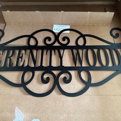 Custom Split Scroll Monogram-housewarming Gift Personalized Metal Sign ...