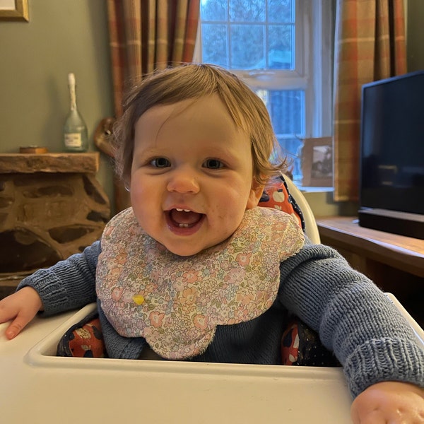 Liberty Multipack Set of 3 Scalloped Baby Dribble Bibs With Optional ...