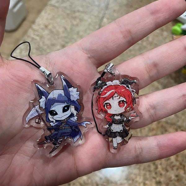 Identity V Hunter Phone Charms | Idv 2” Double-sided Glitter Epoxy Mini ...