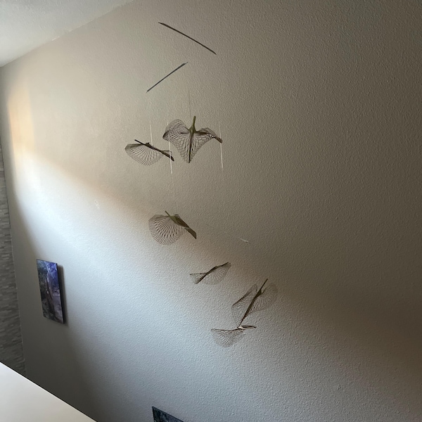 Large 8 Piece Gold Black Fish Mobile, Ocean Mobile Art, Kinetic Fish ...