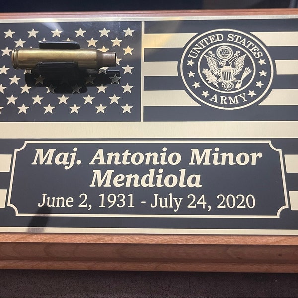 5 X 7 Cherry/metal Personalized Military Funeral Memorial Plaque ...