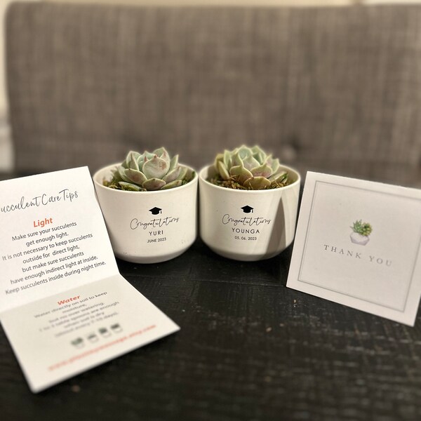Personalized Mini Succulent Gift | LIVE SUCCULENT INCLUDED | Birthday ...