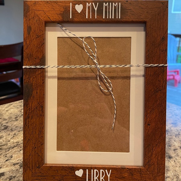 I Love My Mimi Picture Frame Gift, Personalized Gift for Mimi Picture ...