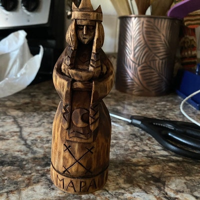 KOLYADA God Wooden Statue Slavic Gods Kolyada Pagan Goddess Wooden Hand ...