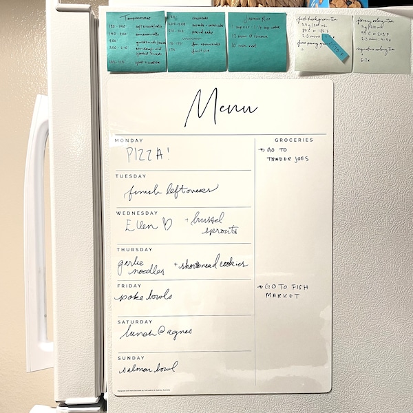 Custom Weekly Fridge Planner - Magnetic Whiteboard Weekly Calendar and ...
