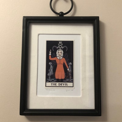 The Devil XV Tarot Card Art 5x7 Art Print, Hand-cut and Mounted Card - Etsy