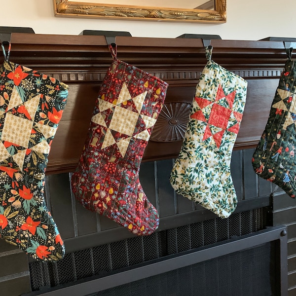 Maroon Handmade Quilted Stocking - Etsy
