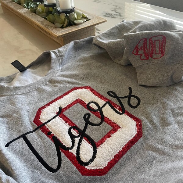 Sequin Mascot Embroidered Sweatshirt | Go Team Sweatshirt | Custom ...