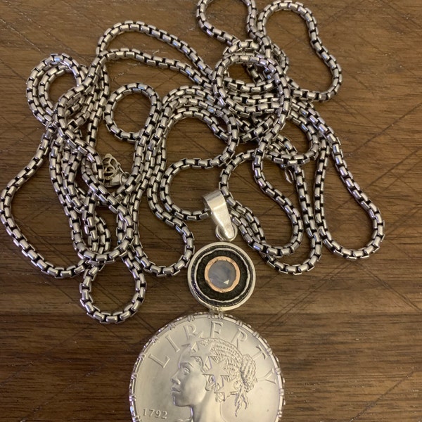 Personalized Coin Bezel. Silver Coin Bezel With Brass Prongs. - Etsy