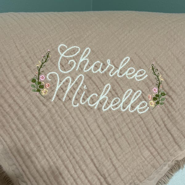 Personalized Embroidered Baby Receiving Blanket, Baby Blanket With Name ...