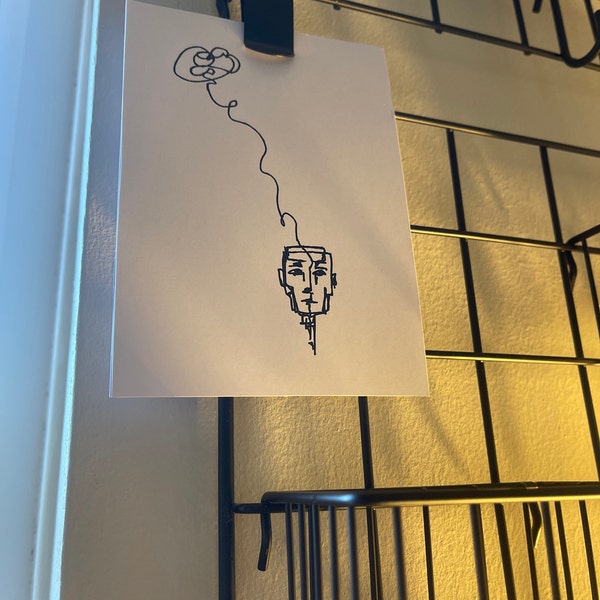 Abstract Anxiety Line Art Drawing–poster–digital Download–printable ...