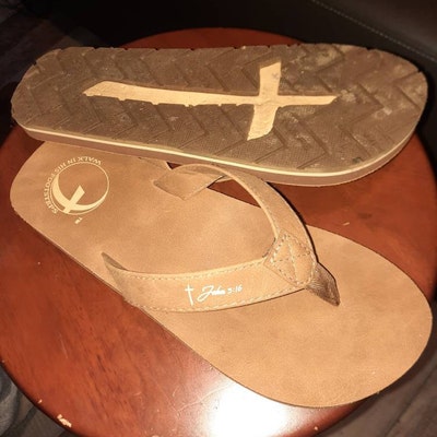 Unique Mens Sandals, Mens Flip Flops, Christian Clothing, John 316 ...