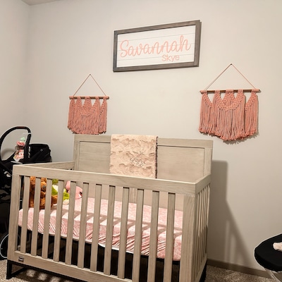 Wood Boy Crib Name Sign, Large Custom Baby Name Sign, Nursery Art Wall ...