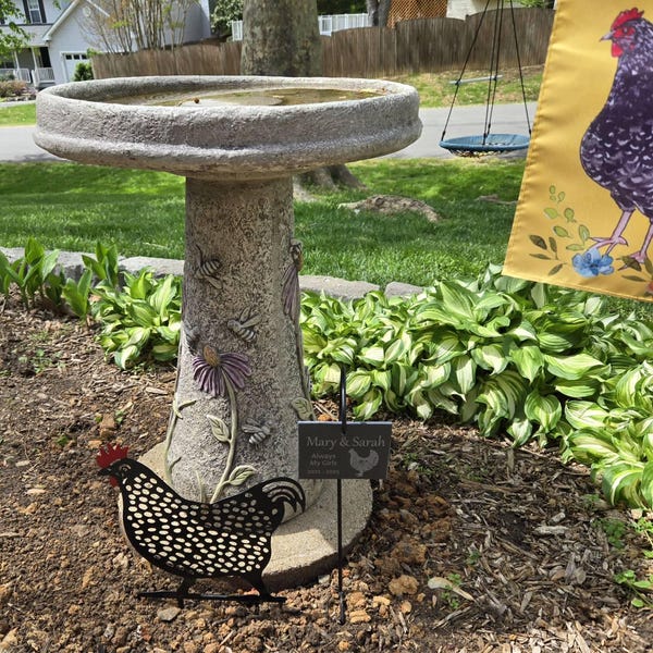 Pet Chicken Hen Memorial Garden Sign With Hanging Stake - Honor Your ...