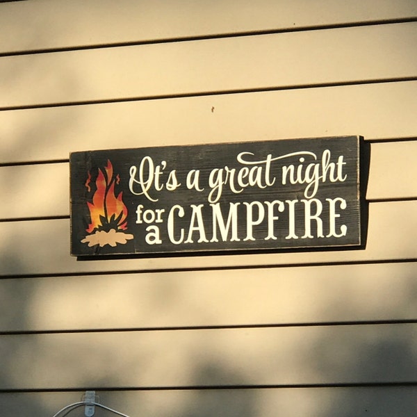 Rustic Campfire Wood Sign: Backyard Bonfire Decor (7.5" X 18") - Etsy