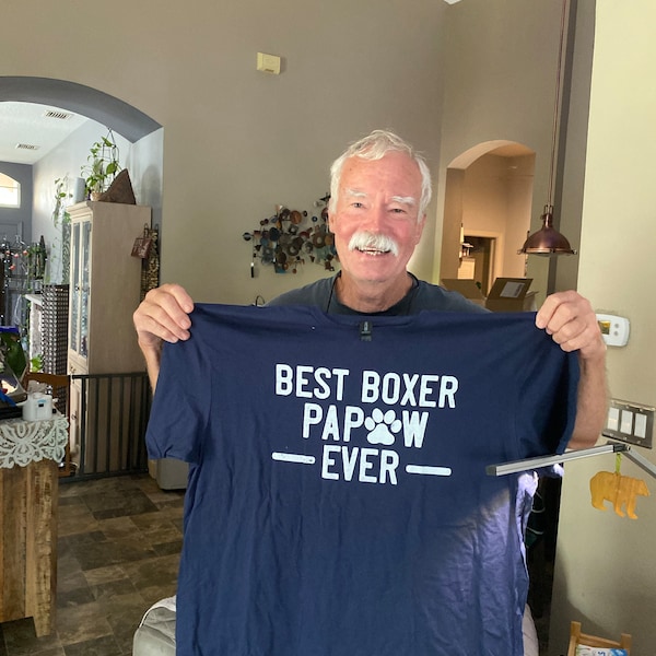 Boxer Dog Gift for Grandpa, Best Grandpaw Ever, Dog Grandpa Shirt for ...